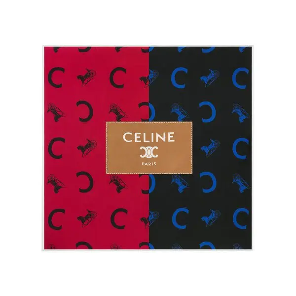 Celine 90x90cm Square /navy/camel - Red