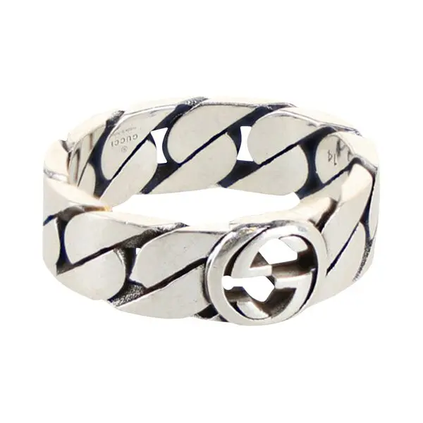Gucci Interlocking G Chain-link Ring - Silver