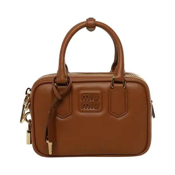 Miu Miu Patch Borsa Shopping 'cognac