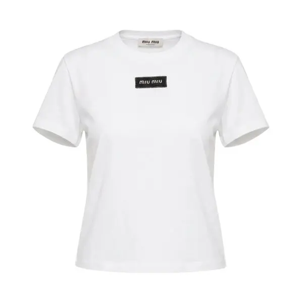 Miu Miu Jersey Girocollo 'bianco