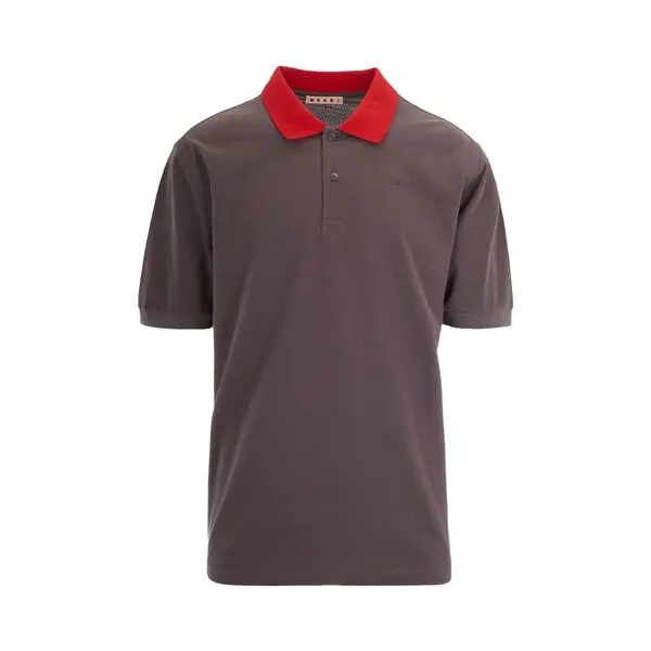 Marni Polo Neck Short-sleeve Shirt 'truffle