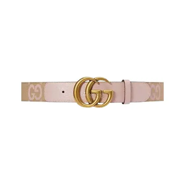 Gucci Gg Marmont Jumbo Gg Belt 'beige/light Pink
