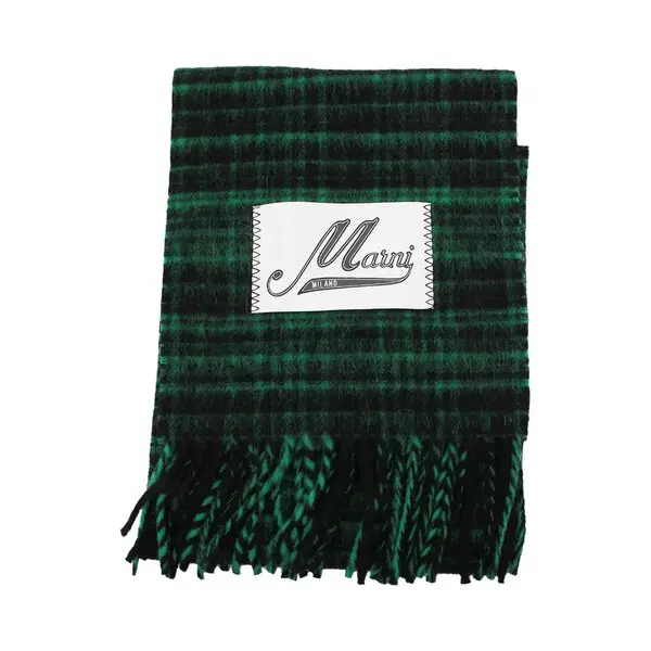 Marni Fringed End Neck Scarf - Black
