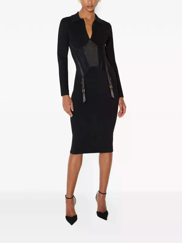Elisabetta Franchi Knit Bustier Dress - Black