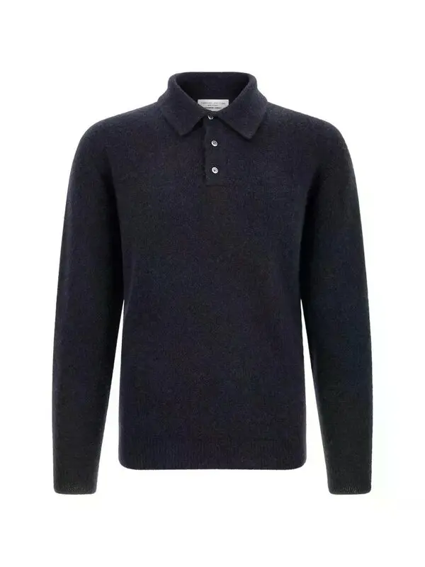 ROBERTO COLLINA Brushed Long-sleeved Polo Shirt
