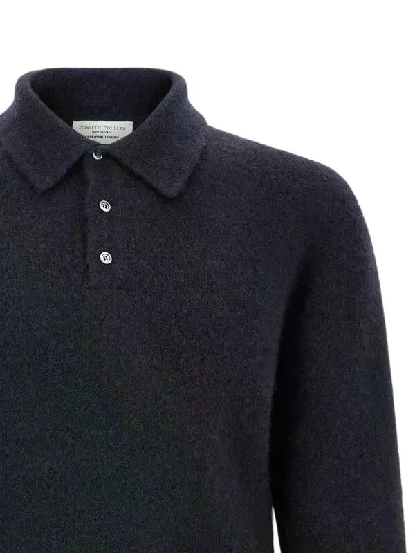 ROBERTO COLLINA Brushed Long-sleeved Polo Shirt