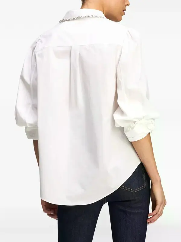 Cinq À Sept Crystal-embellished Puff-sleeve Shirt