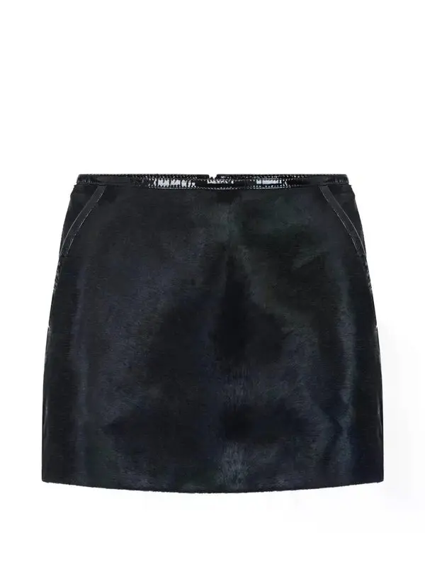 Elisabetta Franchi Cowhide Miniskirt With Vinyl Piping