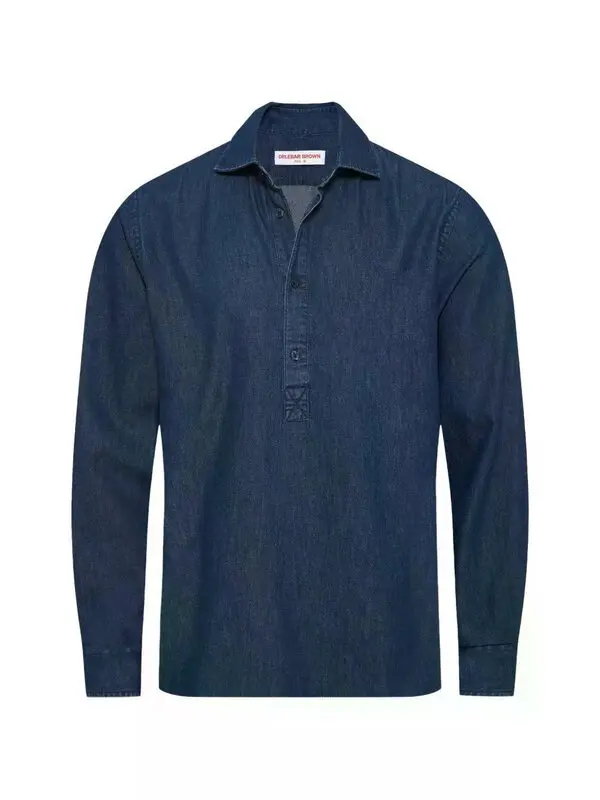 Orlebar Brown Cesare Long-sleeved Chambray Polo Shirt