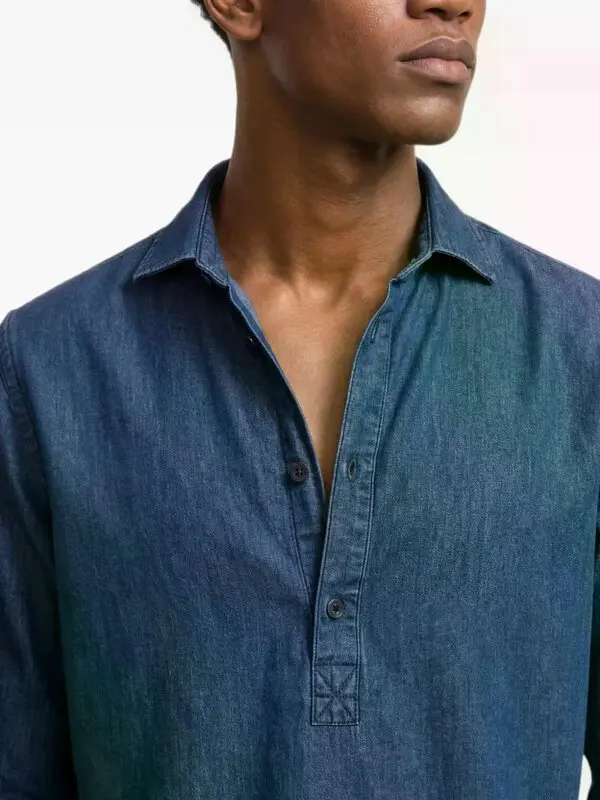 Orlebar Brown Cesare Long-sleeved Chambray Polo Shirt