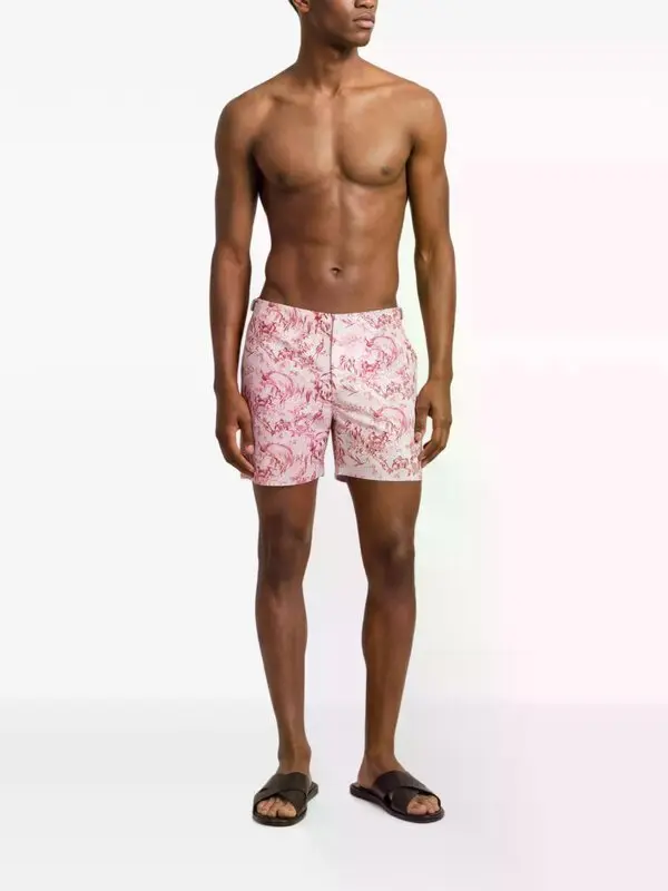 Orlebar Brown Bulldog Zephra Graphic-print Swim Shorts - Pink