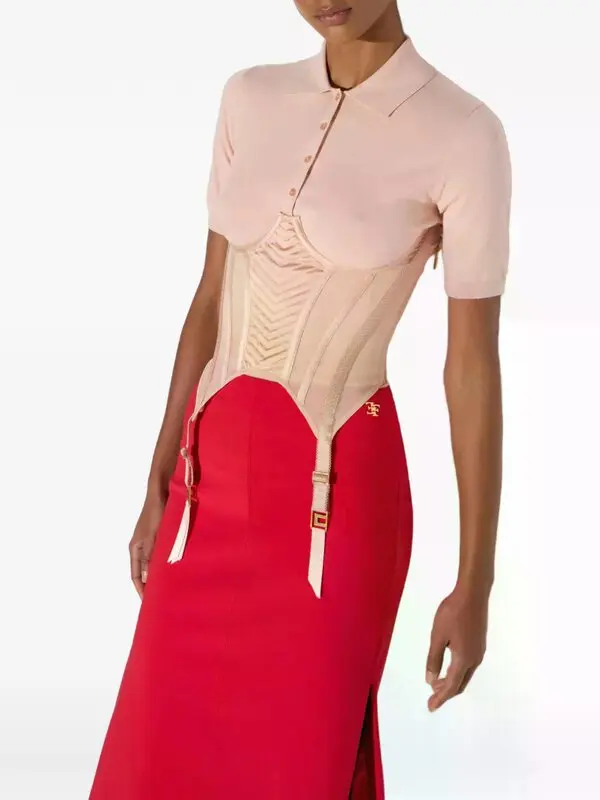 Elisabetta Franchi Knit Bustier-style Polo Shirt