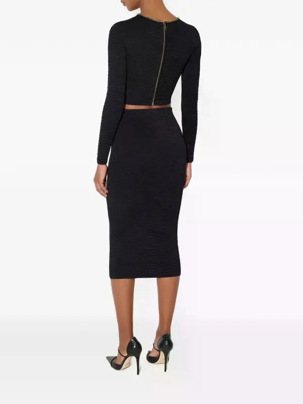 Elisabetta Franchi Snake-pattern Knit Skirt