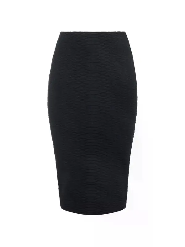 Elisabetta Franchi Snake-pattern Knit Midi Skirt - Black