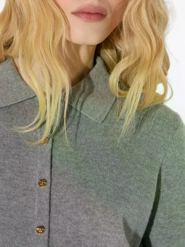 Elisabetta Franchi Knit Cardigan With Golden Buttons