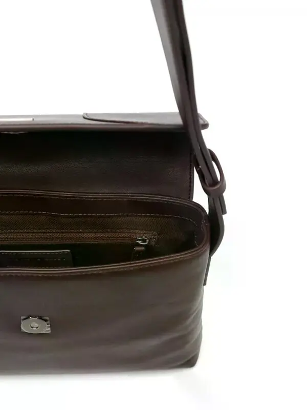 Emporio Armani Leather Messenger Bag - Brown