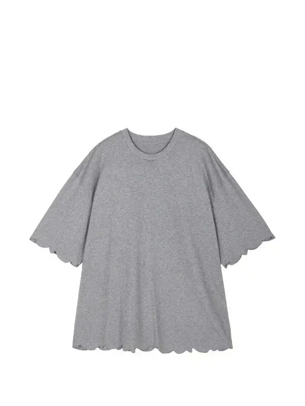JNBY Scalloped-trim Mid-sleeve Tee - Grey