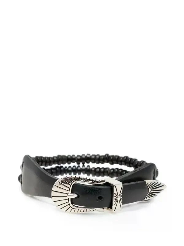Toga Stud-embellished Leather Bracelets - Black