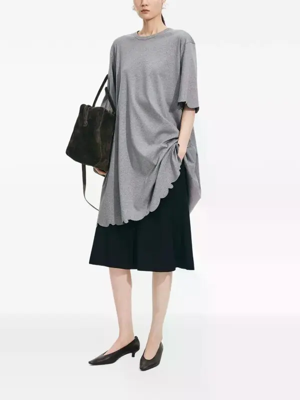 JNBY Crewneck Mini Dress With Scalloped Edges