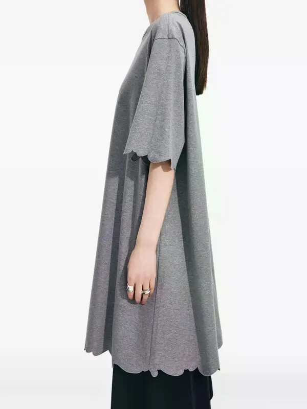 JNBY Crewneck Mini Dress With Scalloped Edges