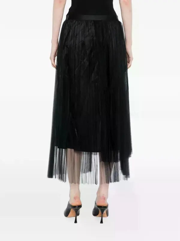 JNBY Sheer Mesh Pleated Midi Skirt