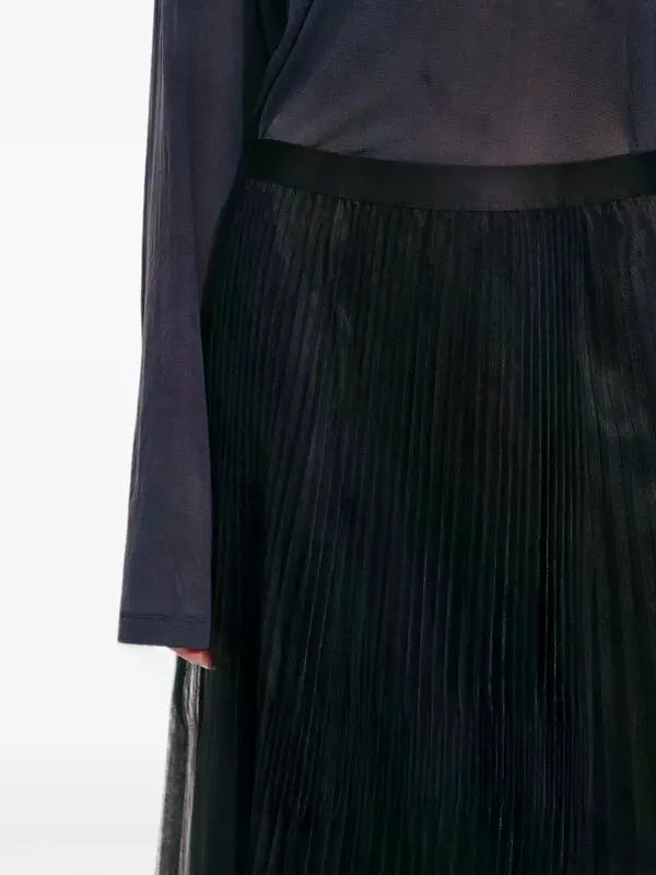 JNBY Sheer Mesh Pleated Midi Skirt