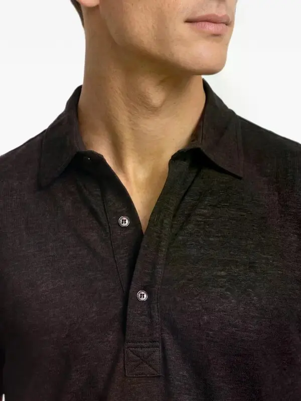Orlebar Brown Sebastian Linen Polo Shirt - Brown