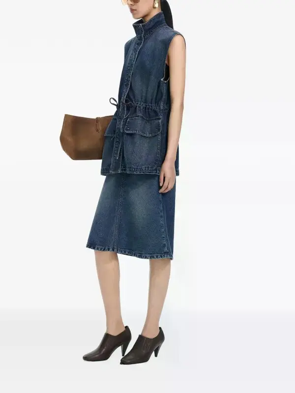 JNBY Fishtail Hem Denim Skirt - Blue