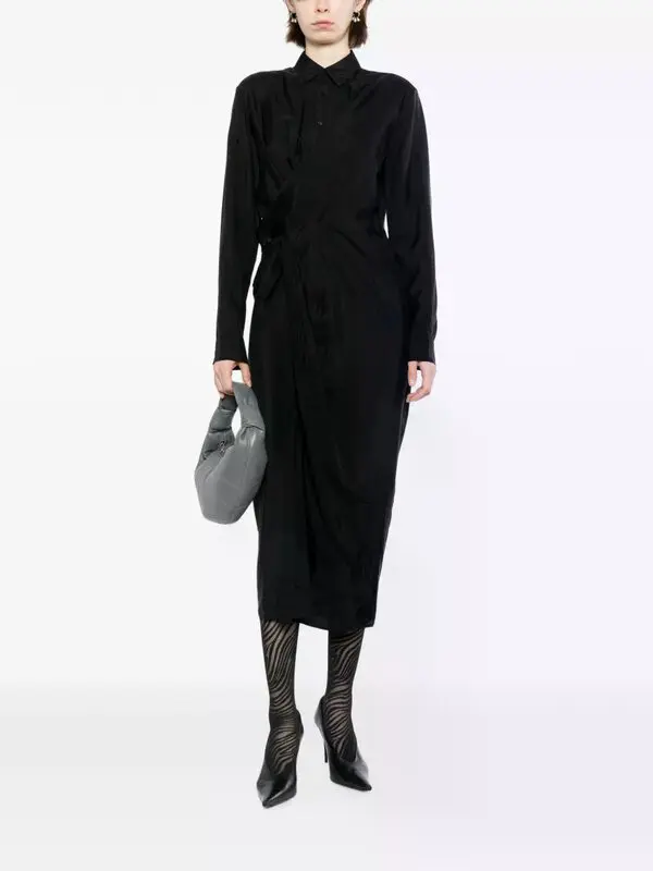 JNBY Long Sleeve Twist Detail Midi Dress