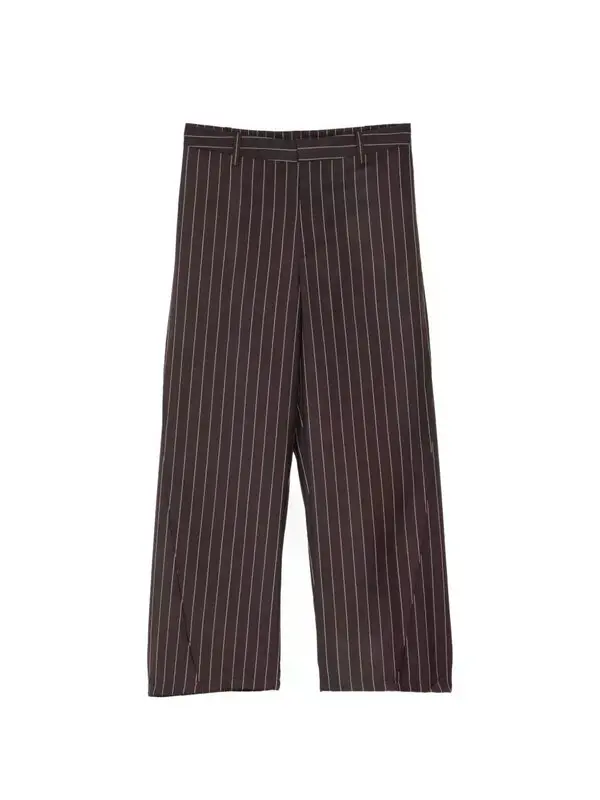 CROQUIS Cedar Pinstripe Curved-leg Trousers