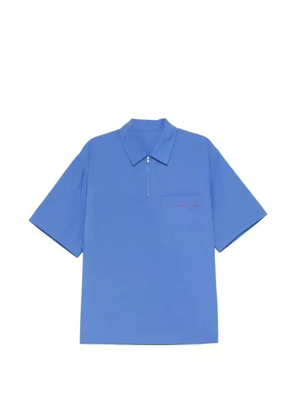 CROQUIS Embroidered-logo Camp-collar Polo Shirt