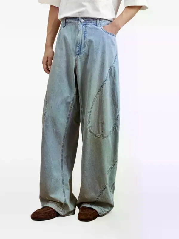 CROQUIS Conch-leg Panelled Jeans - Blue