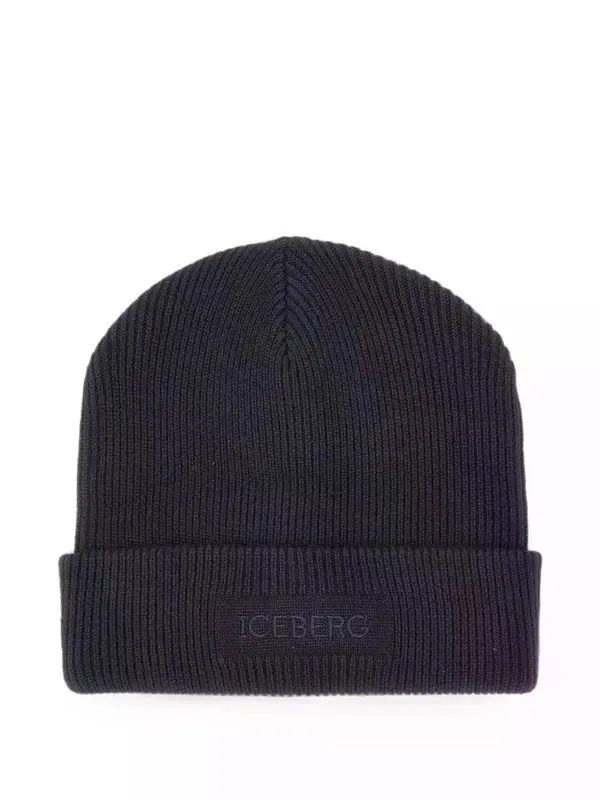 Iceberg Ribbed-knit Embroidered Beanie Hat
