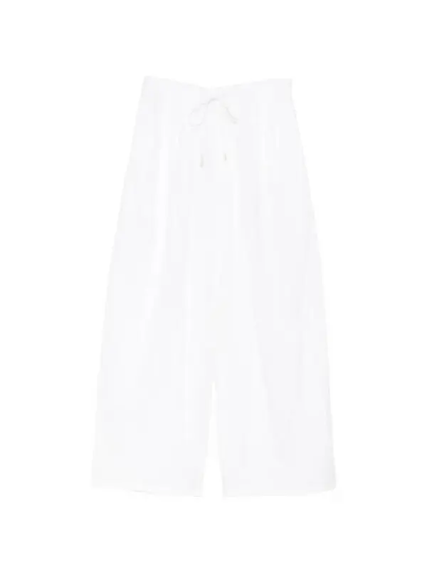 LESS Cotton Wide-leg Trousers - White