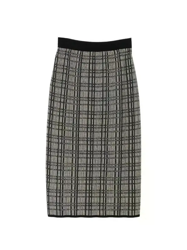 LESS Plaided Midi Skirt