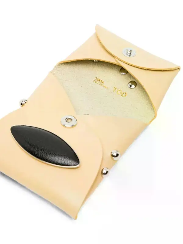 Toga Embellished Leather Coin Purse - Neutrals