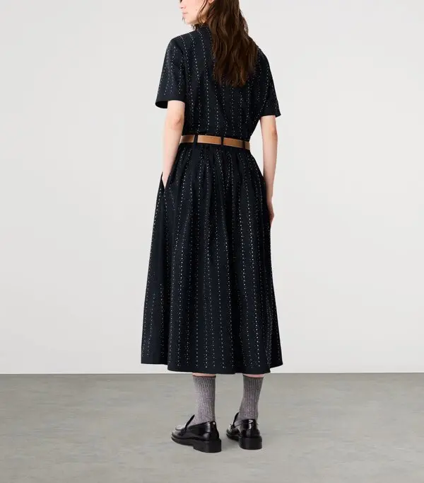 Maje Rhinestone-embellished Midi Skirt