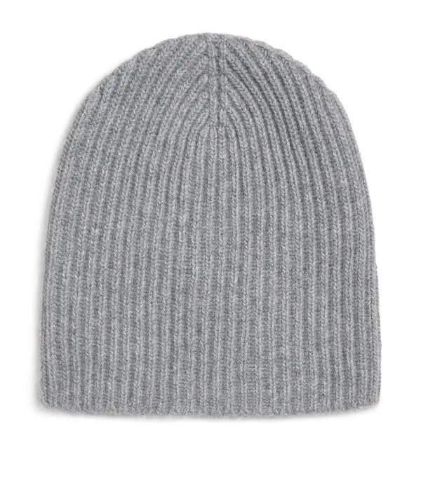 Johnstons Of Elgin Cashmere Ribbed Beanie - Grey