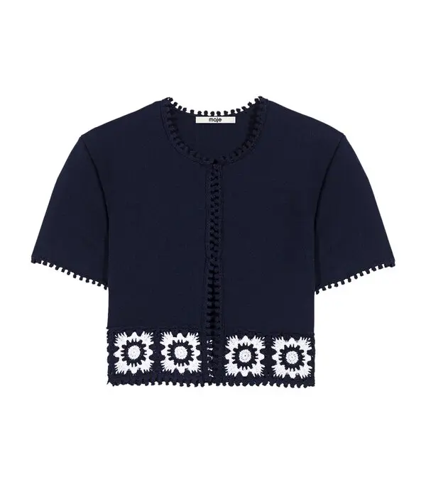 Maje Crochet-trim Cardigan