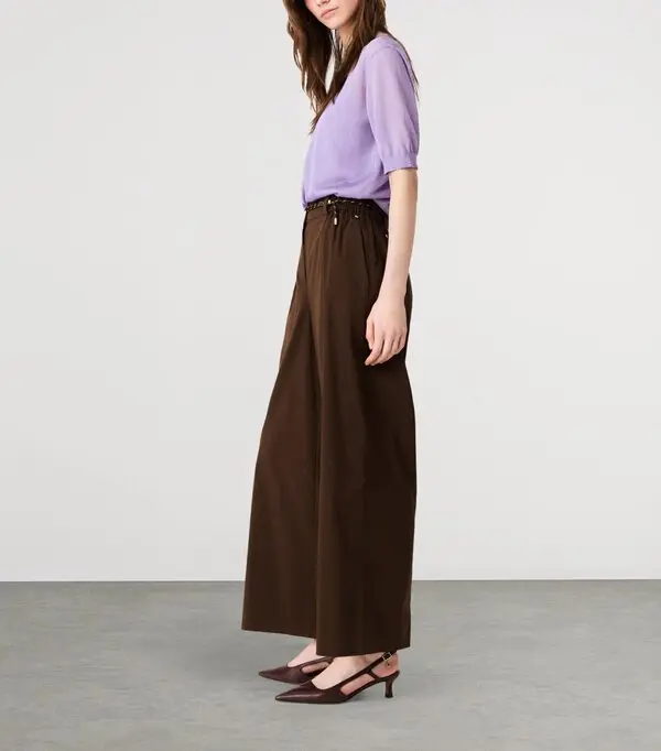 Maje Cropped Wide-leg Trousers