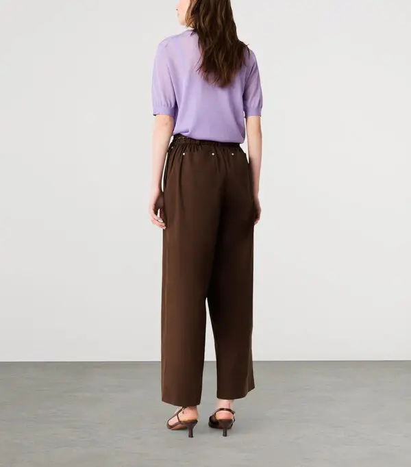 Maje Cropped Wide-leg Trousers