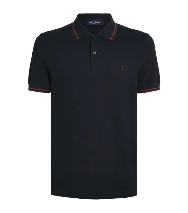 Fred Perry Cotton Twin Tipped Polo Shirt - Navy