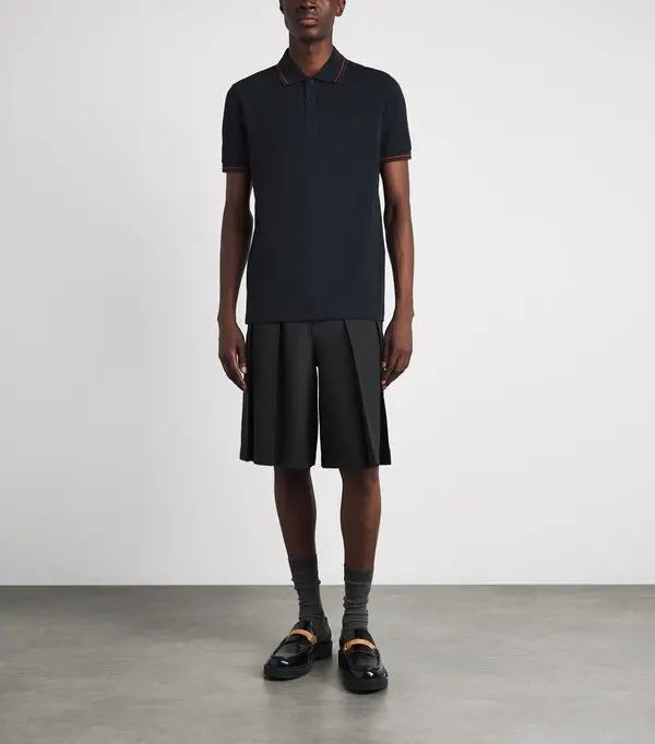 Fred Perry Cotton Twin Tipped Polo Shirt - Navy