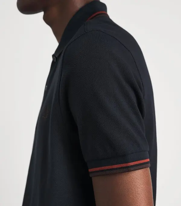 Fred Perry Cotton Twin Tipped Polo Shirt - Navy