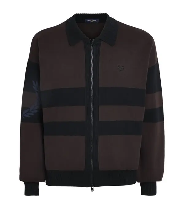Fred Perry Cotton Stripe Zip-up Cardigan