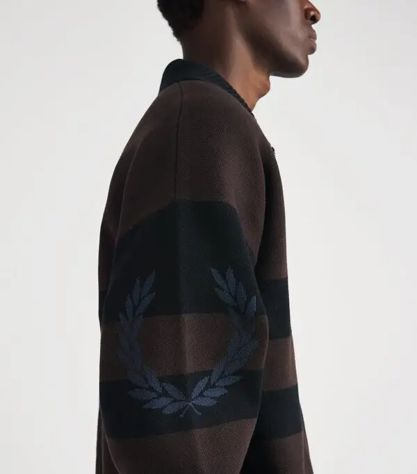 Fred Perry Cotton Stripe Zip-up Cardigan