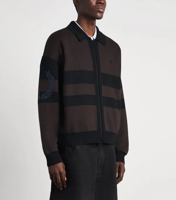 Fred Perry Cotton Stripe Zip-up Cardigan