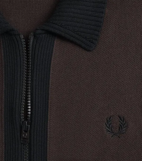 Fred Perry Cotton Stripe Zip-up Cardigan