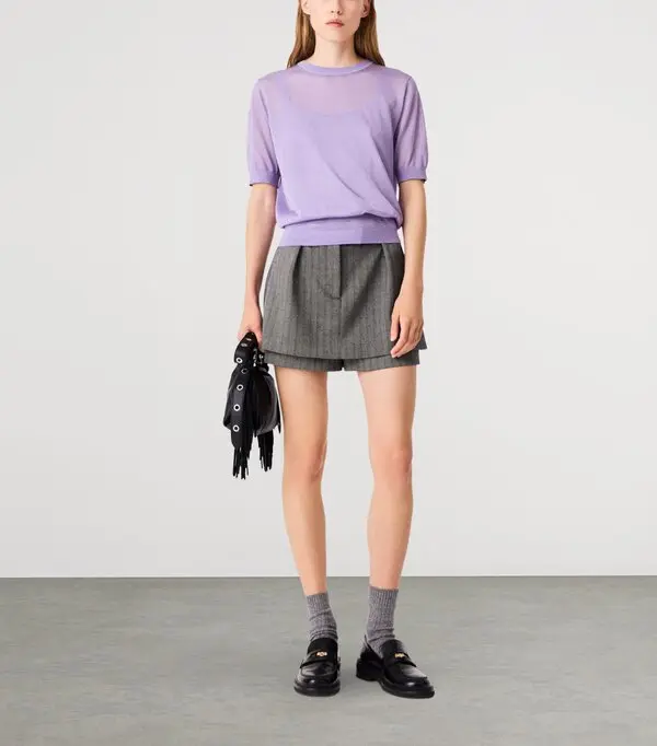 Maje Knit T-shirt And Cami Top Set