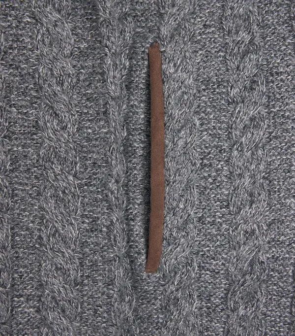 N.peal Cashmere Cable-knit Zip-up Cardigan